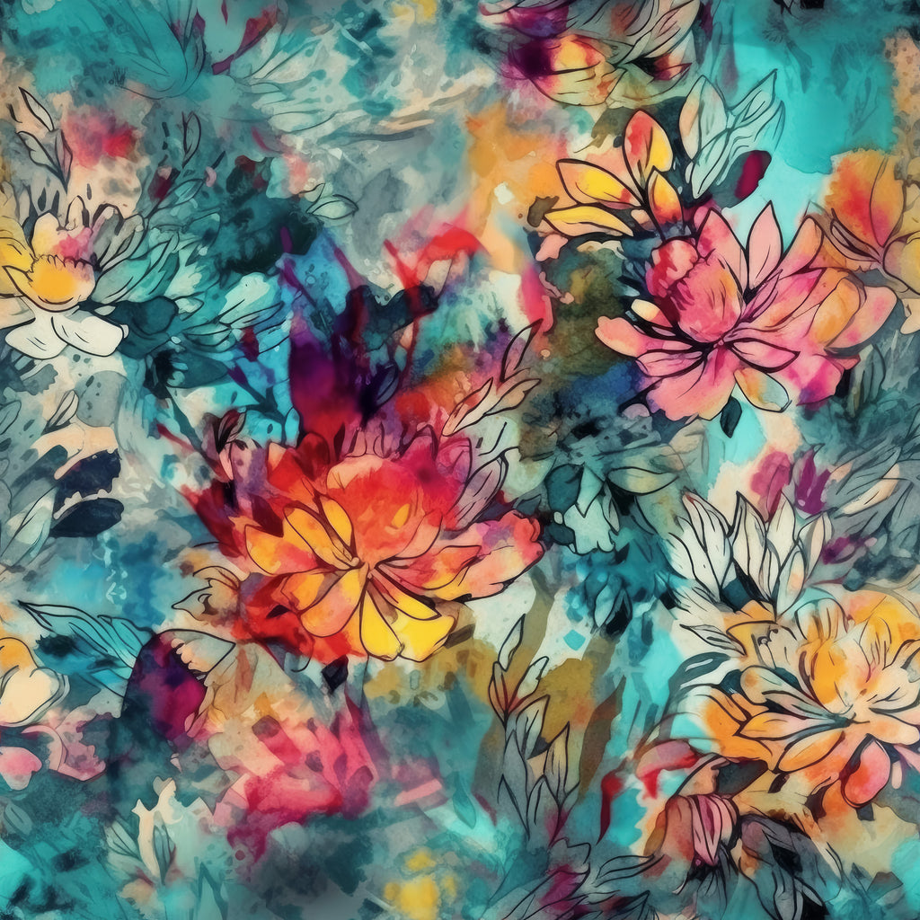Watercolor Blooms – 100% Quilting Cotton Fabric Sold in 1/4 Yard Cuts ...